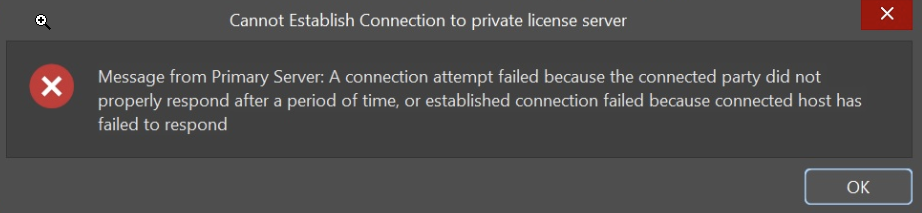 KB: Cannot establish connection to private license server | Knowledge Base 기술문서
