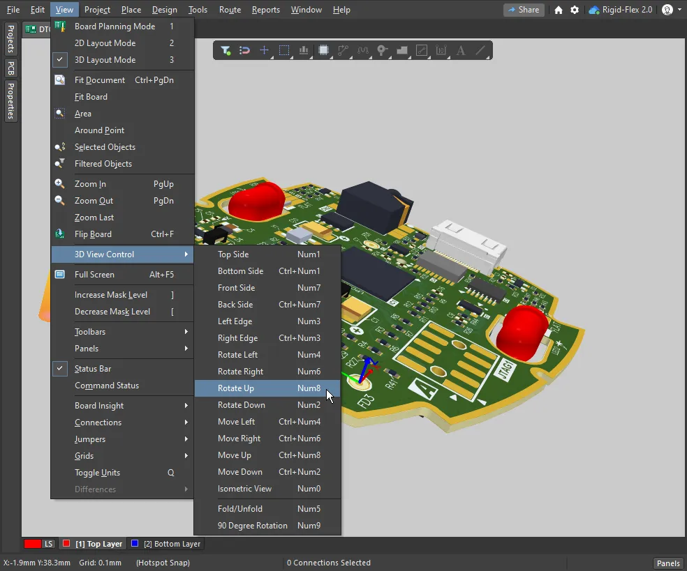 Controlling the 3D View | Altium Designer 25 and 24 Technical Documentation