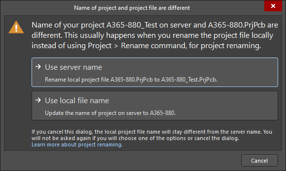 KB: Rename a Managed Project and the local copy | Knowledge Base ...