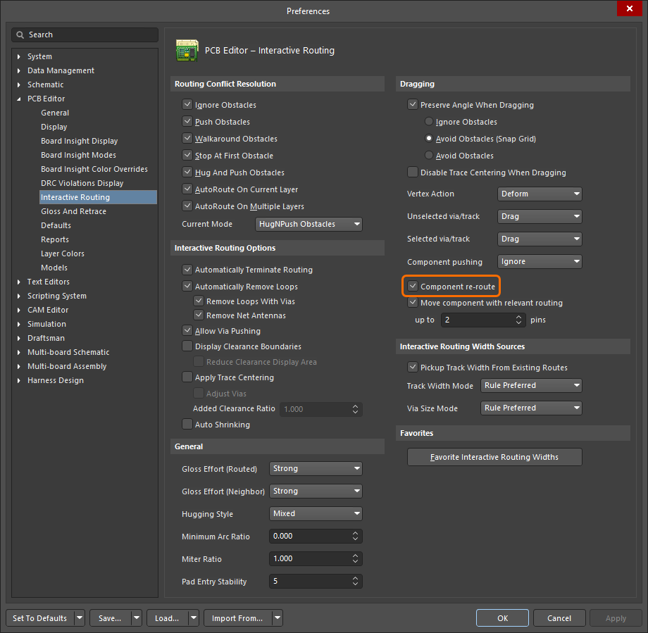 Modifying Existing Routes | Altium Designer 25 Technical Documentation Modifying Existing Routes | Altium Designer 25 Technical Documentation