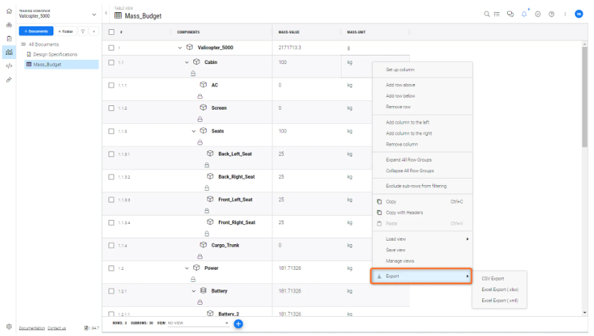 Widok tabeli | Altium 365 Technical Documentation